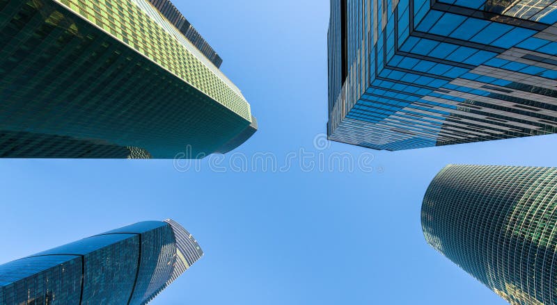Skyscrapers bottom up view stock image. Image of manager - 139947769