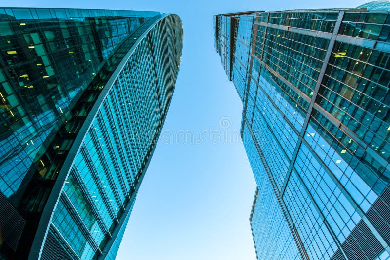 Skyscrapers bottom up view stock image. Image of bottom - 141116369