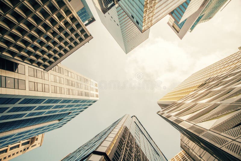 Skyscrapers bottom view stock photo. Image of economy - 145429556