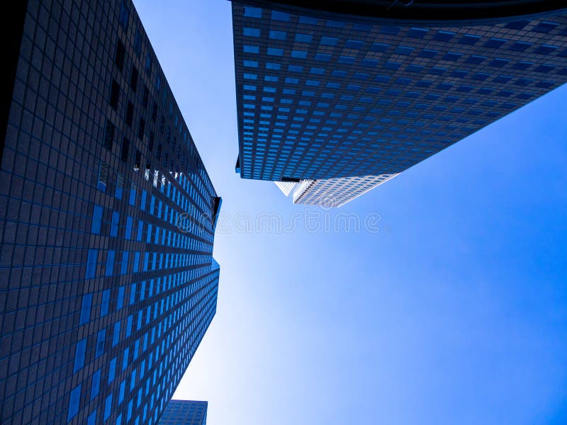 Skyscrapers Building and Blue Sky Stock Image - Image of outside, cloud ...