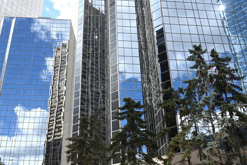 Skyscrapers of Calgary. Up View on Skyscrapers of Calgary Editorial ...