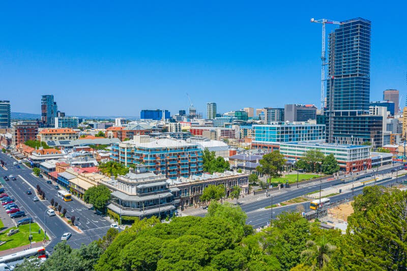 Skyscrapers at Central Business District of Adelaide, Australia ...