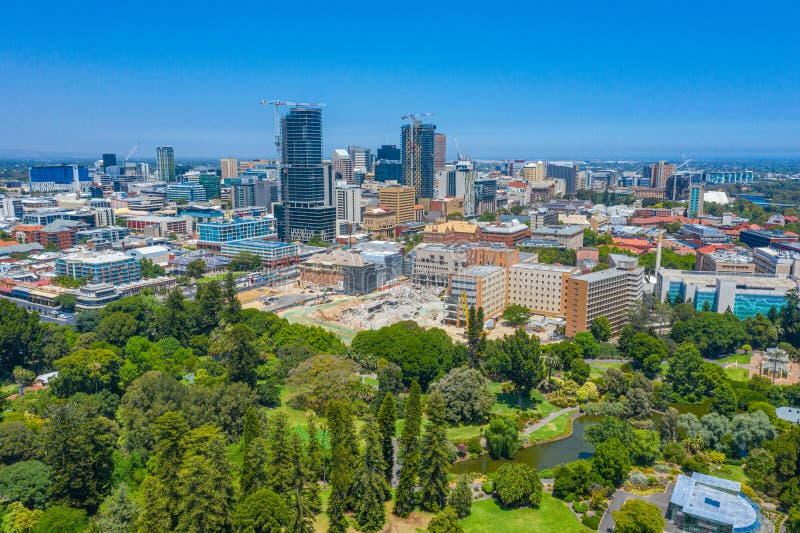 Skyscrapers at Central Business District of Adelaide, Australia ...