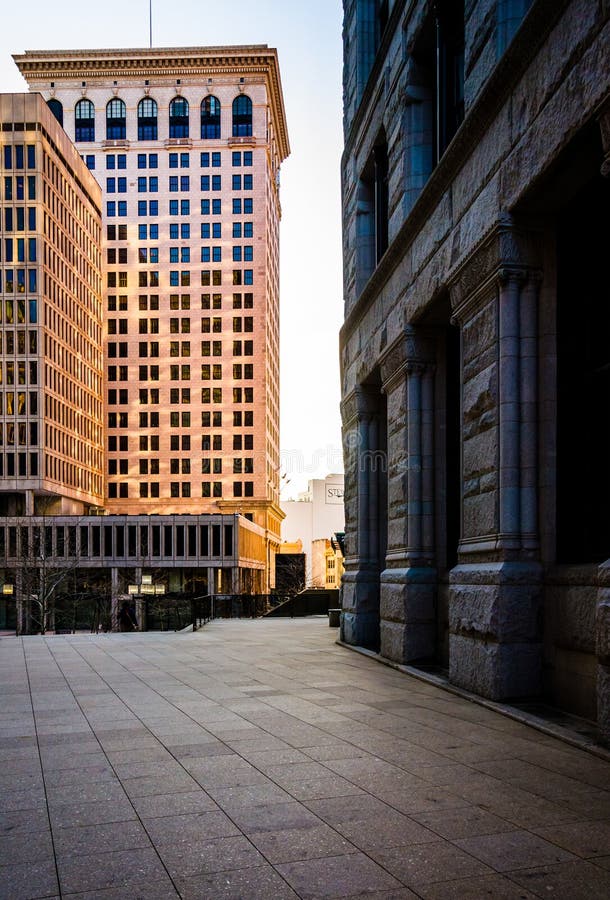 Skyscrapers at Charles Center in Baltimore, Maryland. Stock Image ...