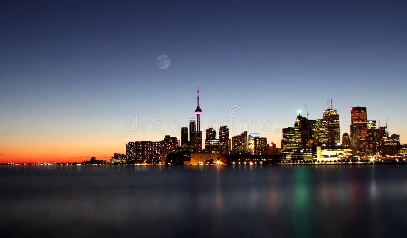 Skyscrapers of the City of Toronto during a Sunset Stock Image - Image ...