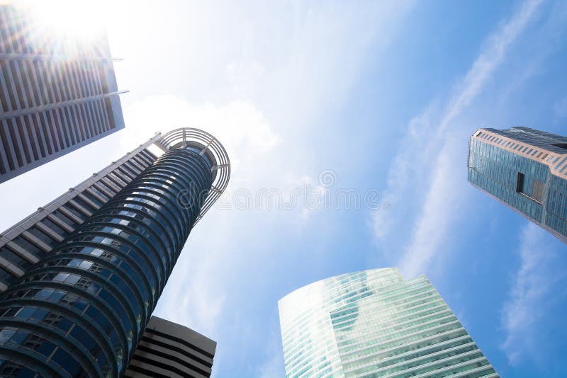 Skyscrapers stock image. Image of clouds, high, perspective - 79202301