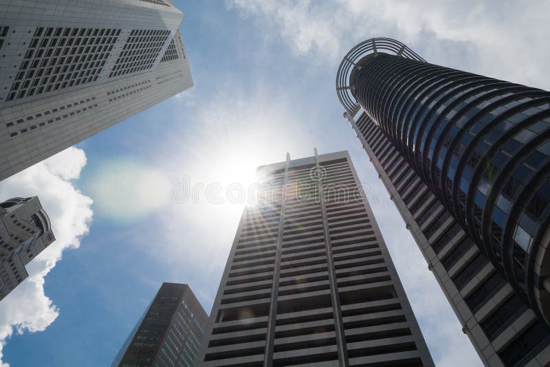 Skyscrapers stock image. Image of glass, clouds, skyscraper - 80480361