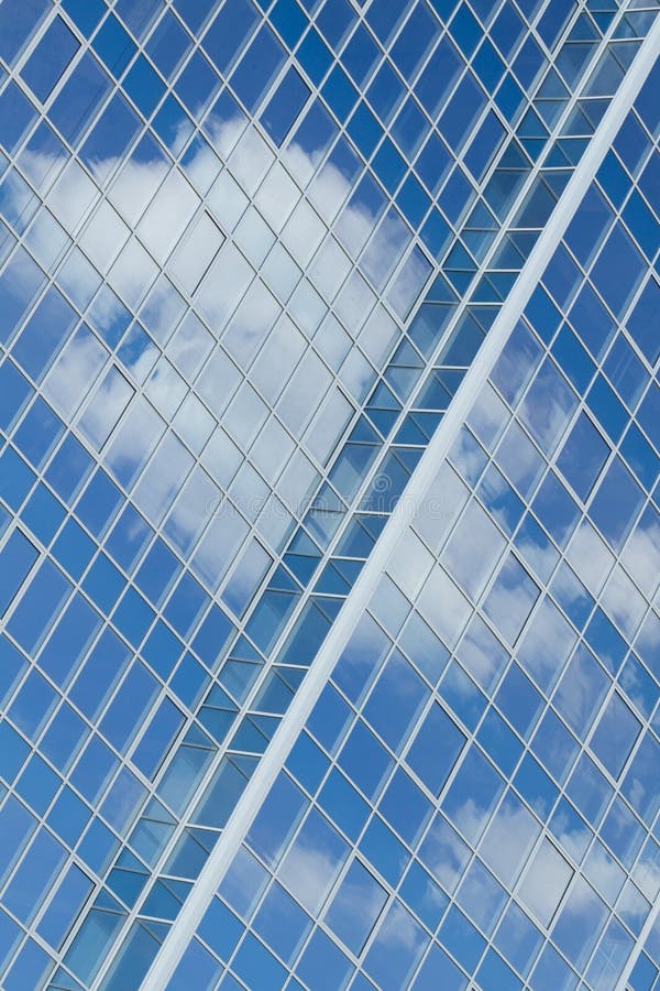 Skyscrapers with Clouds Reflection Stock Photo - Image of pattern ...
