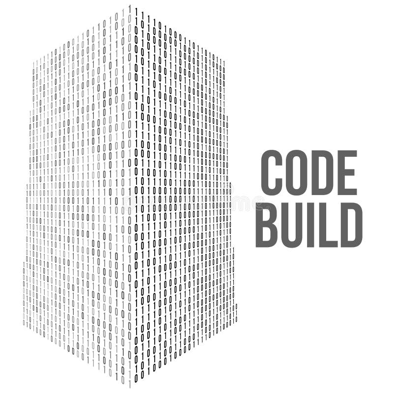 Skyscrapers Code. Binary Digital Form of Futuristic City Building Stock ...