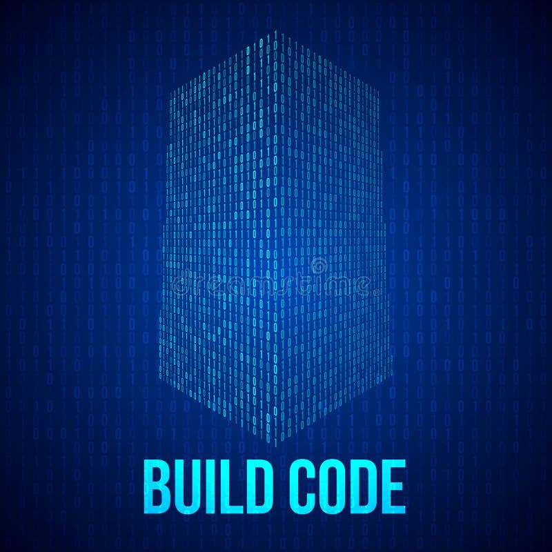 Skyscrapers Code. Binary Digital Form of Futuristic City Building Stock ...