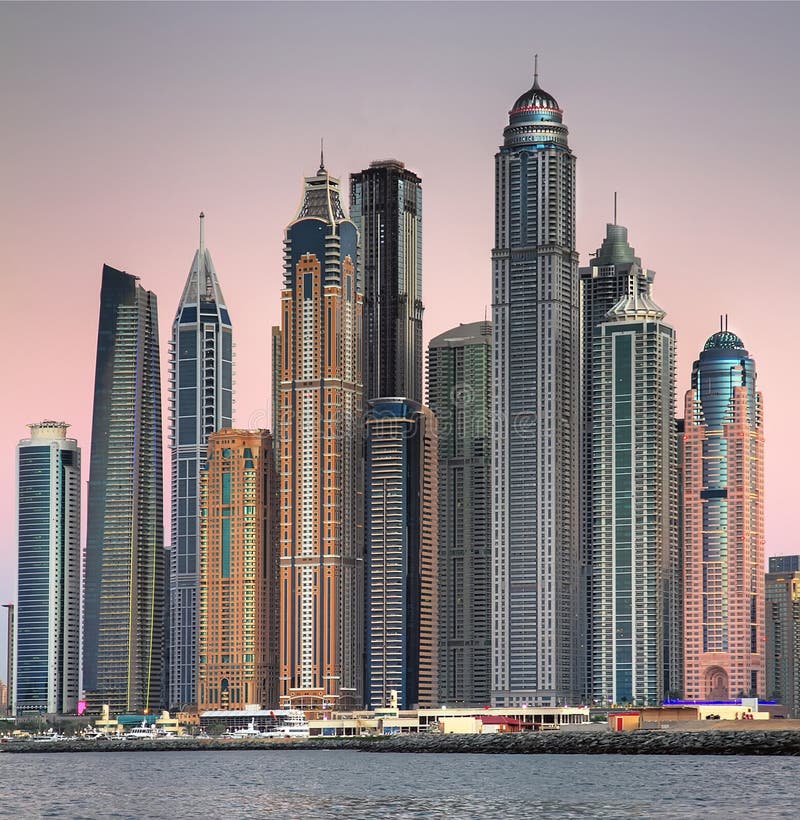 Skyscrapers in Dubai stock image. Image of urban, sunset - 37558863