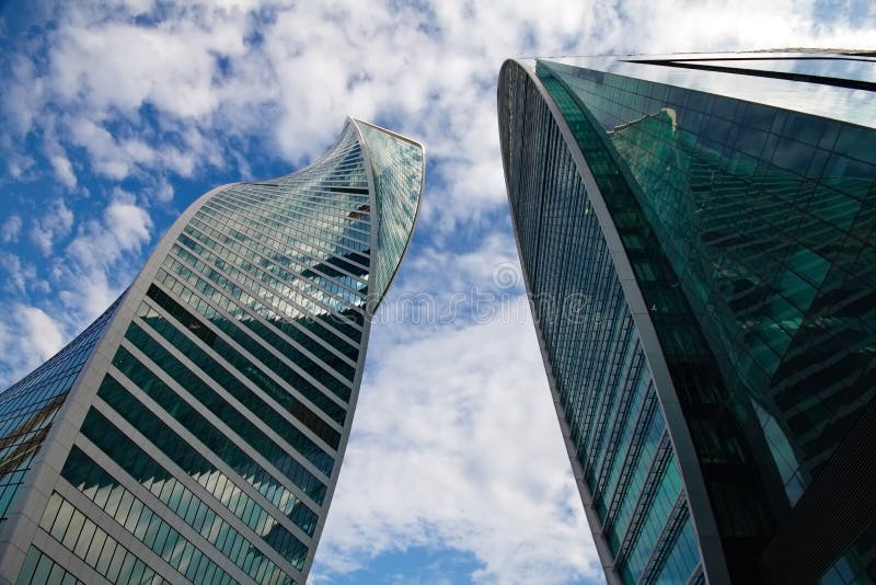 Skyscrapers face to face 2 stock photo. Image of district - 190324094