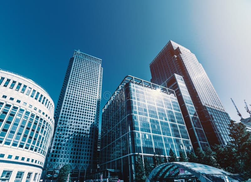 Skyscrapers in a Finance District Stock Photo - Image of buildings ...
