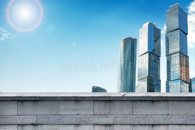 Skyscrapers with grey wall stock photo. Image of grey - 67697264