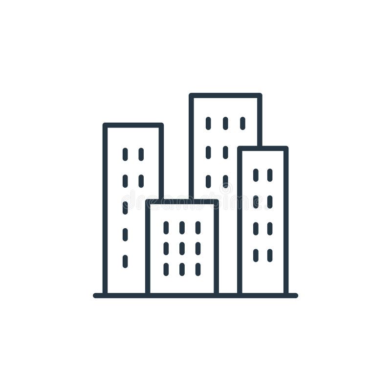 Skyscrapers Icon Vector from Skyscraper Concept. Thin Line Illustration ...