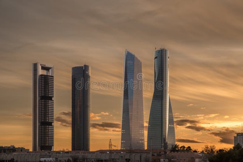 Skyscrapers in Madrid editorial photo. Image of europe - 89482151
