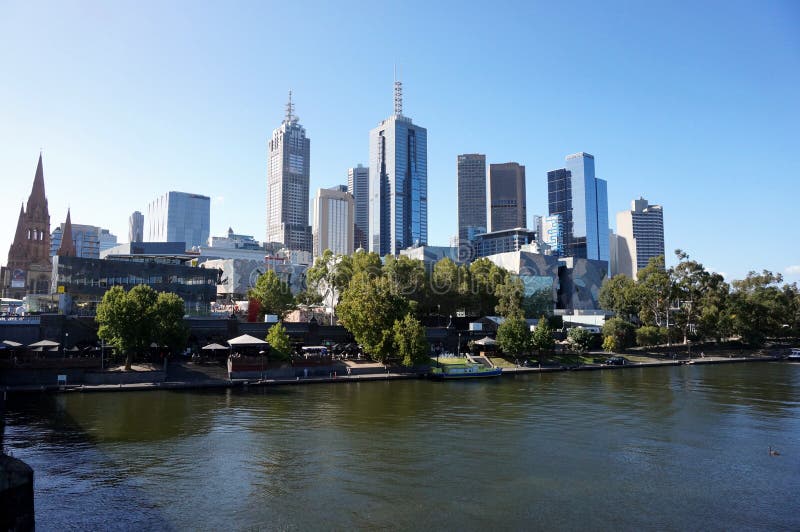 Skyscrapers in Melbourne editorial stock photo. Image of center - 83668358