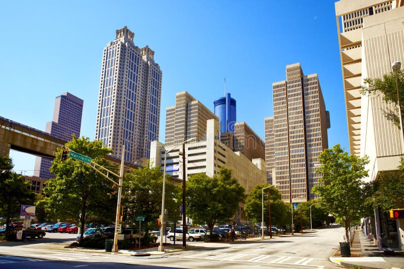 Skyscrapers in Midtown. Atlanta, GA. Stock Image - Image of fall, city ...