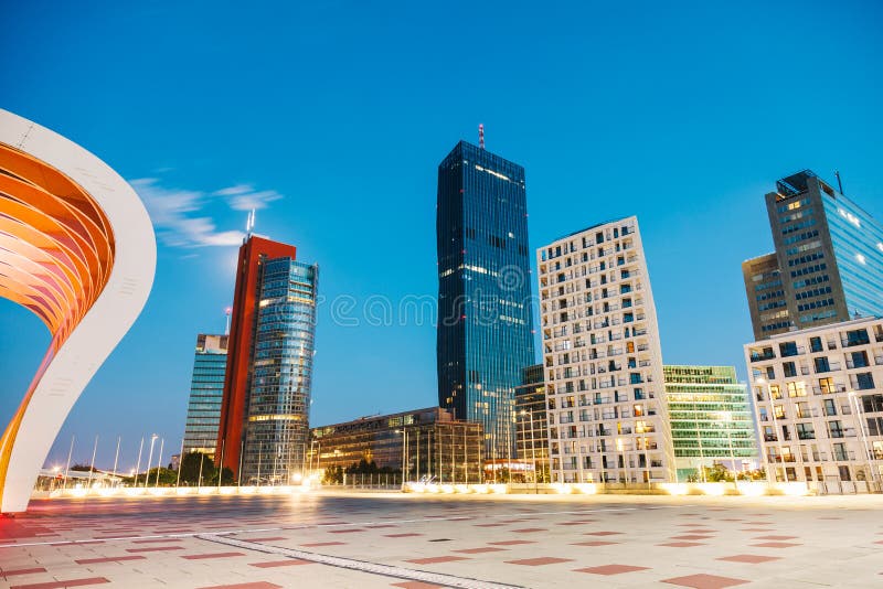 Skyscrapers and Modern Architecture in Vienna Austria Stock Image ...