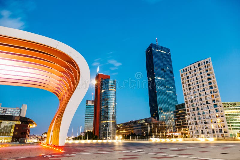 Skyscrapers and Modern Architecture in Vienna Austria Stock Photo ...