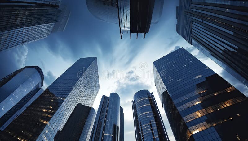 Skyscrapers Modern Background Stock Illustration - Illustration of ...