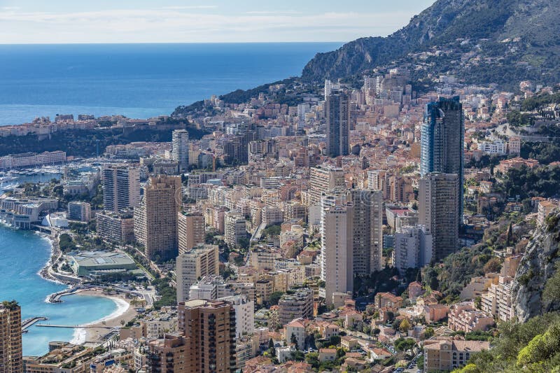 Skyscrapers in Principality of Monaco Stock Image - Image of palm ...