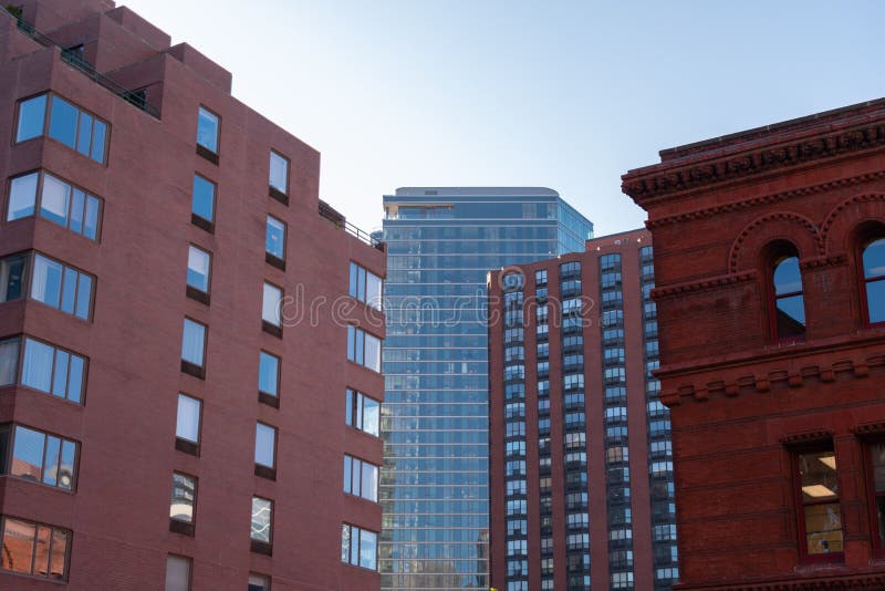 Skyscrapers on Printers Row and the South Loop of Chicago Stock Photo ...