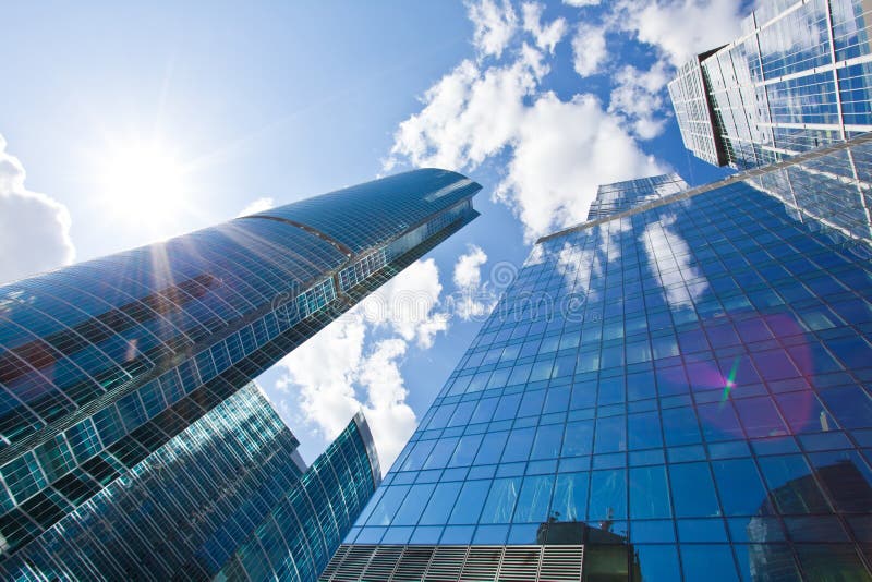 Skyscrapers on Sky Background Stock Image - Image of blue, modern: 26614599