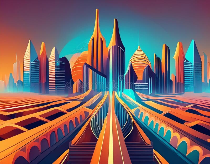 Futuristic Metropolis: a Vision of Tomorrow S Cityscape Stock ...