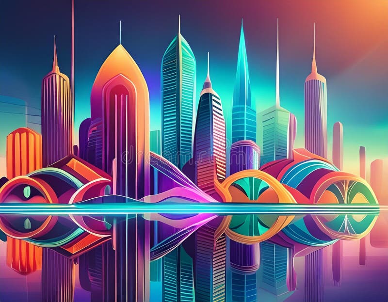 Futuristic Metropolis: a Vision of Tomorrow S Cityscape Stock ...