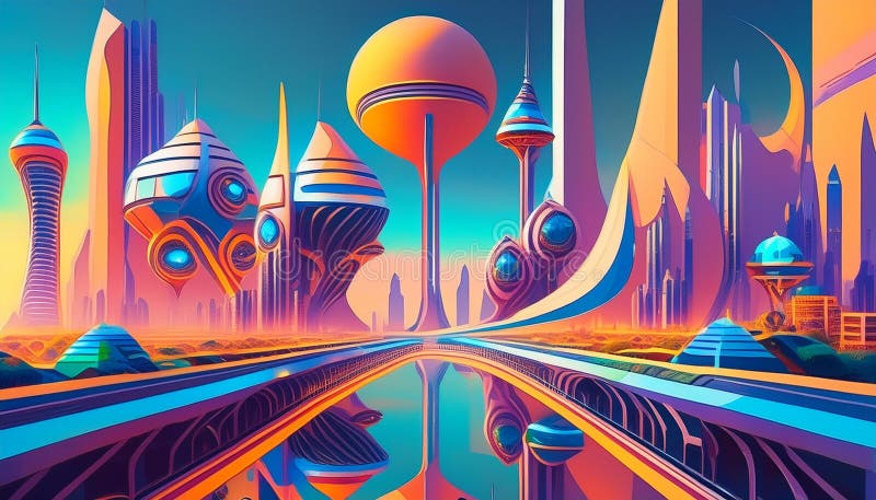 Futuristic Metropolis: a Vision of Tomorrow S Cityscape Stock ...