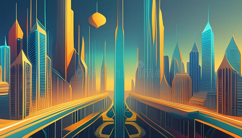 Futuristic Metropolis: a Vision of Tomorrow S Cityscape Stock ...
