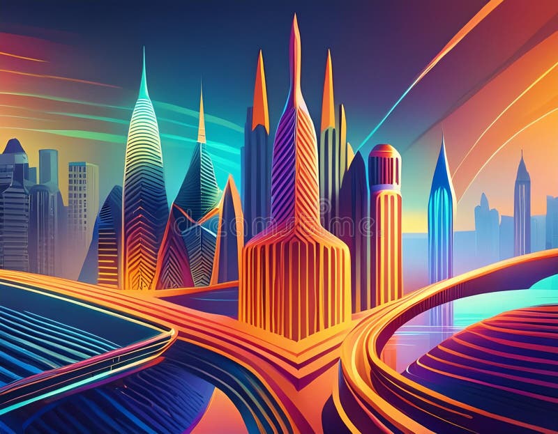 Futuristic Metropolis: a Vision of Tomorrow S Cityscape Stock ...