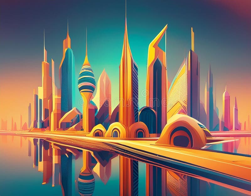 Futuristic Metropolis: a Vision of Tomorrow S Cityscape Stock ...