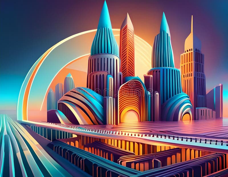 Futuristic Metropolis: a Vision of Tomorrow S Cityscape Stock ...