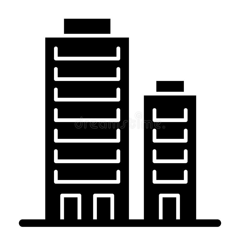 Skyscrapers Solid Icon. Two Buildings Vector Illustration Isolated on ...