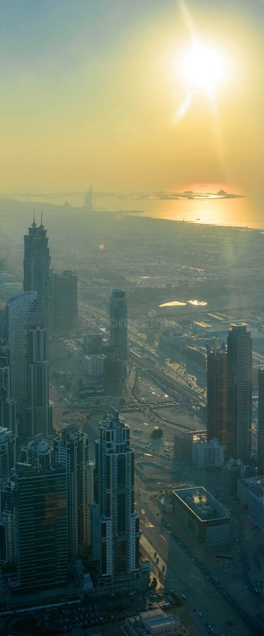 Sunset at Dubai, UAE stock image. Image of high, modern - 19520751