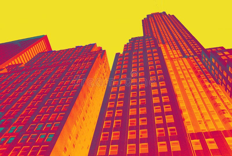 Skyscrapers Towering Over New York Stock Image - Image of glass ...