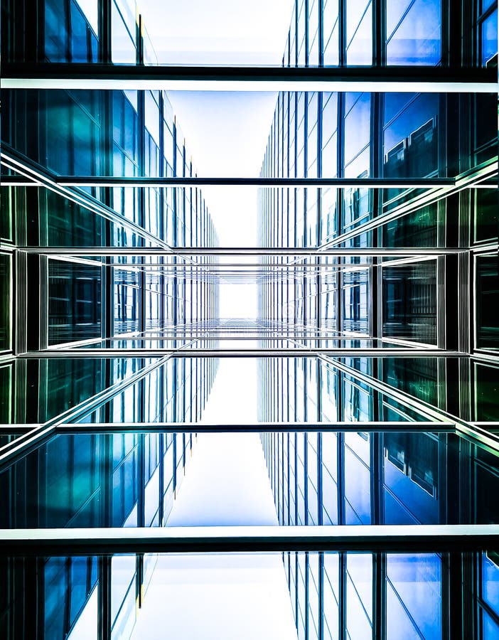 Skyscrapers Tunnel of Tall Office Towers Surrounding the Claustrophobic ...