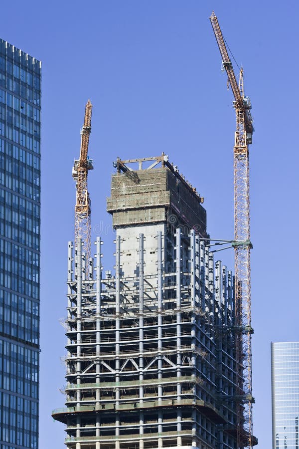 Skyscrapers Under Construction in Beijing, China Stock Photo - Image of ...