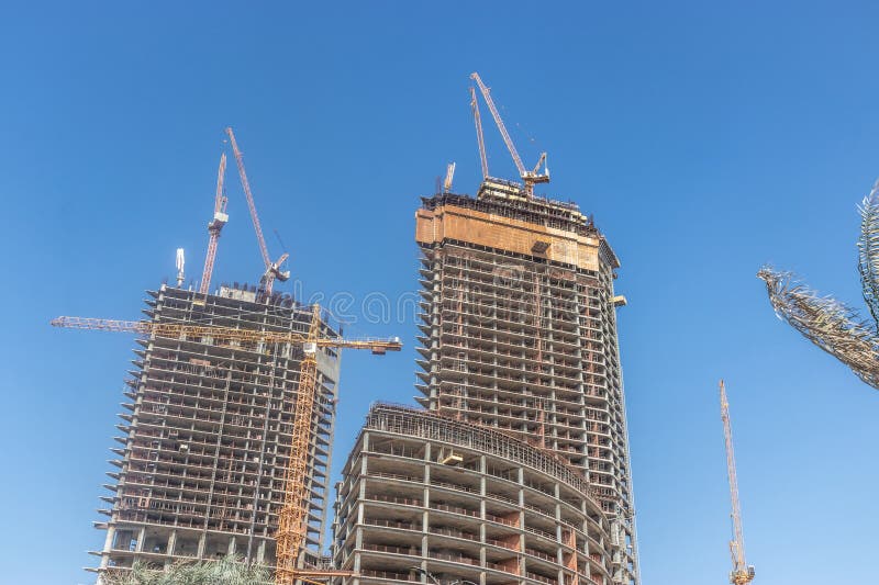 Skyscrapers Under Construction in Jeddah, Saudi Arab Stock Photo ...