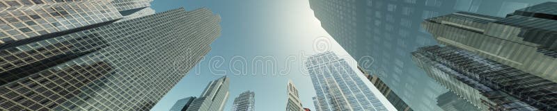 Skyscrapers View from Below Stock Illustration - Illustration of office ...