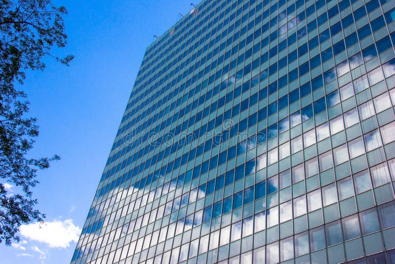 Skyscrapers View with Blue Sky Building Stock Image - Image of lens ...