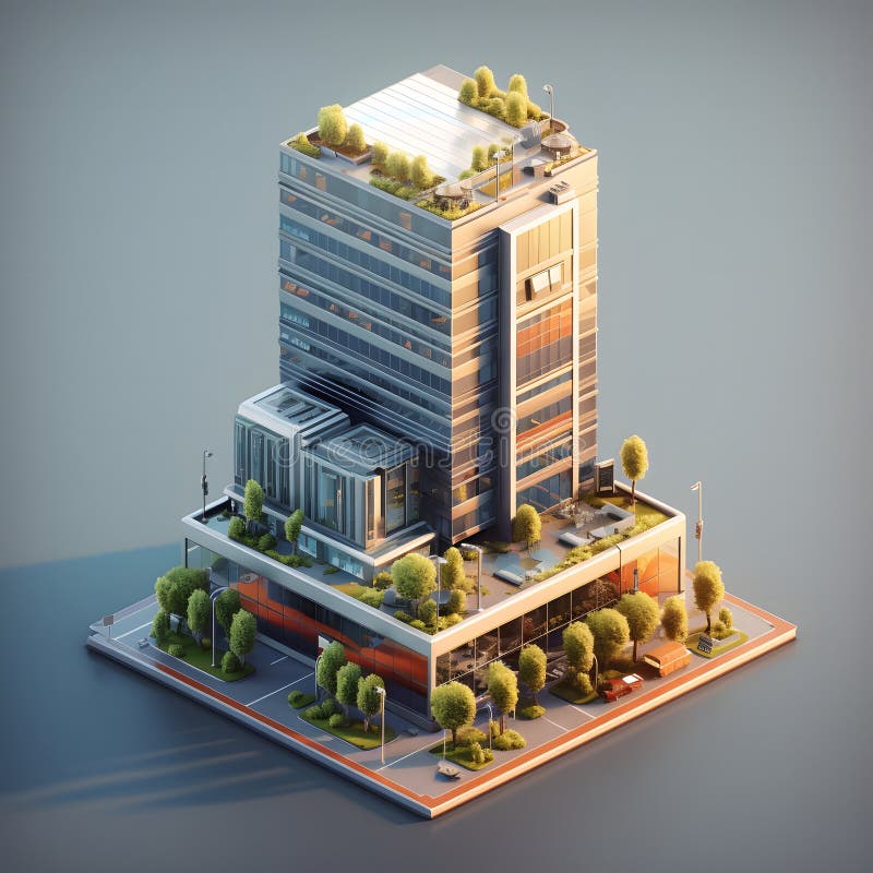 Skyscrapper Building Isometric, 3d Render, Generated AI Stock Image ...
