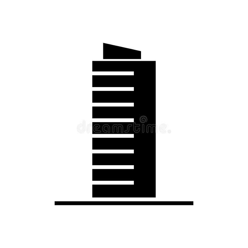 Skyscrapper Icon, Vector Illustration, Black Sign on Isolated ...