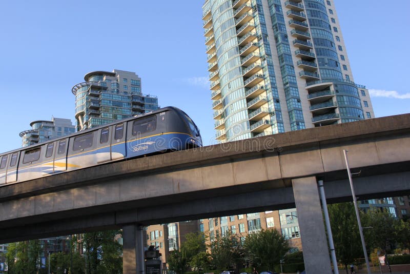 SkyTrain Passing in Downtown Editorial Photo - Image of modern ...