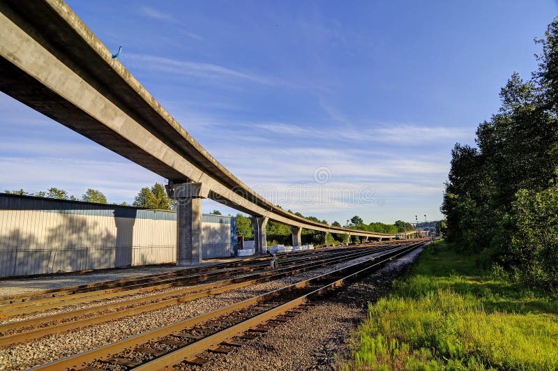 Skytrain Railway Over Train Railways Stock Image - Image of life, color ...