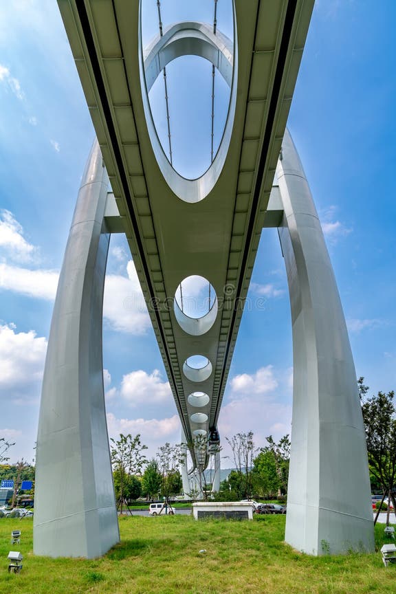 Skytrain on viaduct stock photo. Image of construction - 321144320