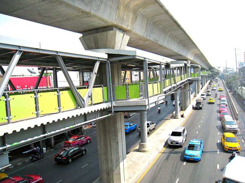 Skywalk and Highway in Thailand Editorial Stock Photo - Image of ...