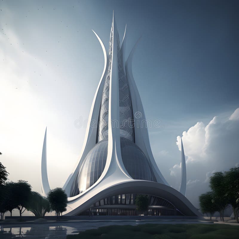 Skyward Ingenuity, a Dynamic 3d View of a Building in the Futuristic ...